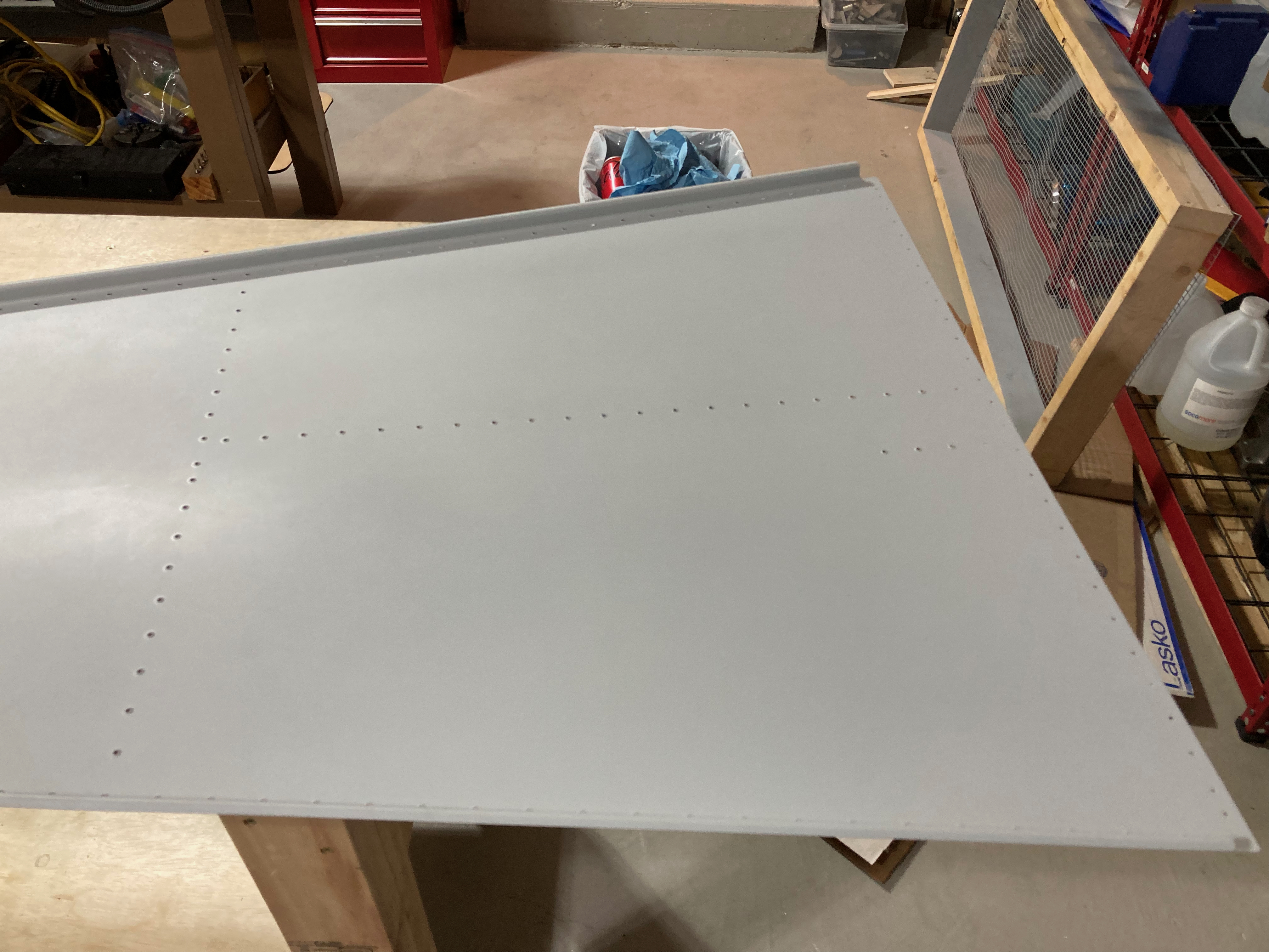 Dimpling and beginning of an aft fuselage riveting