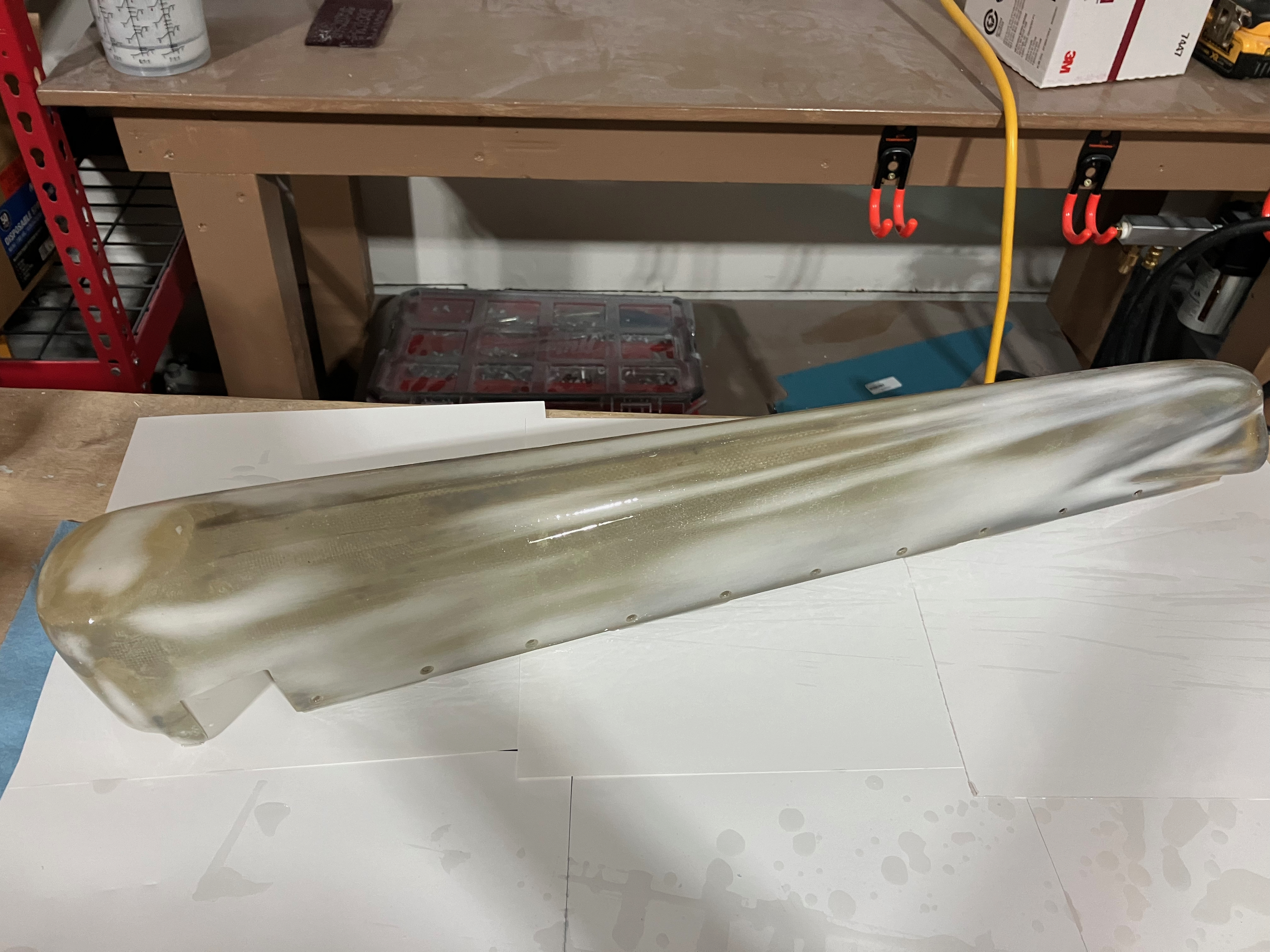 Finishing the rudder bottom fairing